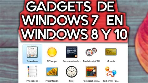 COMO TENER LOS GADGETS DE WINDOWS 7 EN WINDOWS 10 Y 8 YouTube