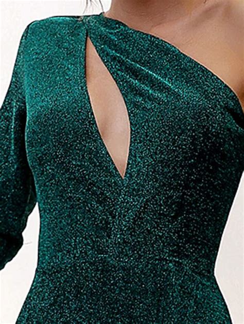 Missord Asymmetrical Neck Cut Out Split Thigh Glitter Prom Dress Shein Uk