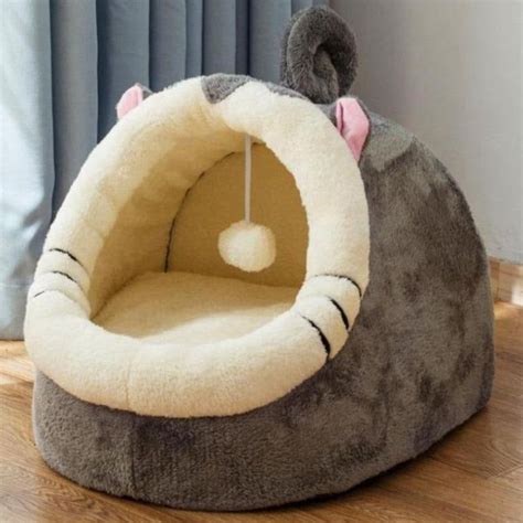 Cat Bed House With Removable Reversible Cushion Cat Bed Kitten Beds