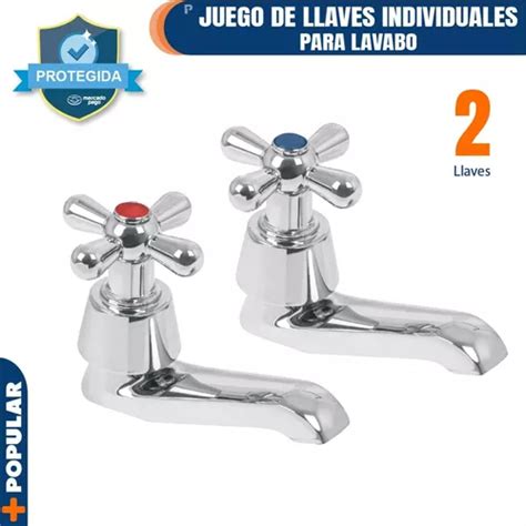 Juego 2 Llaves Individuales Para Lavabo Cruceta Foset 49805 Envío gratis
