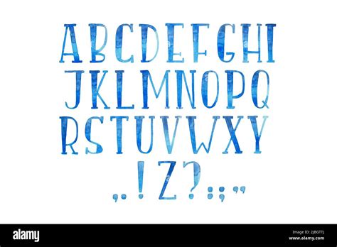 Colorful Watercolor Aquarelle Font Type Handwritten Hand Draw Abc