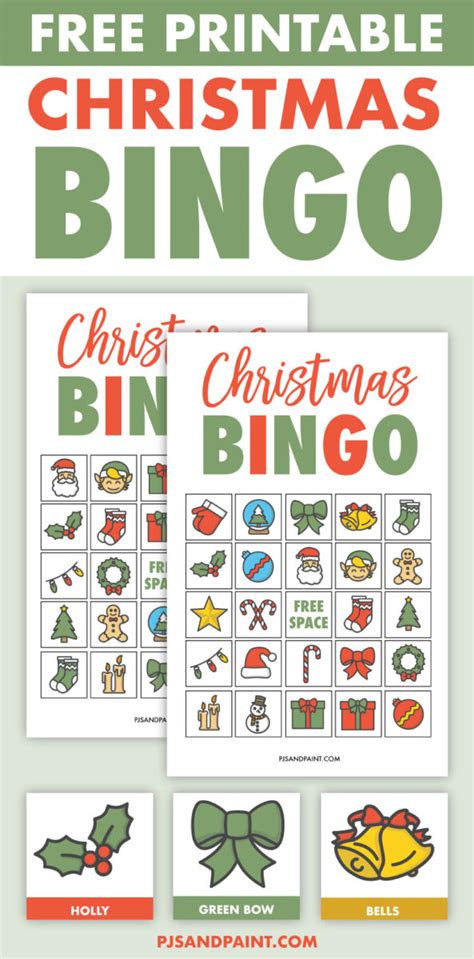 Free Printable Christmas Bingo Game Pjs And Paint