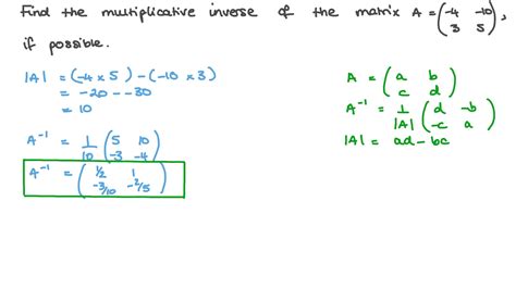 question video finding the inverse of a matrix nagwa