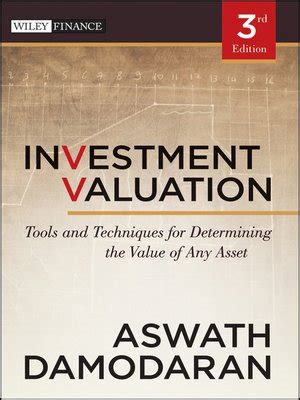 Investment Valuation By Aswath Damodaran OverDrive Ebooks