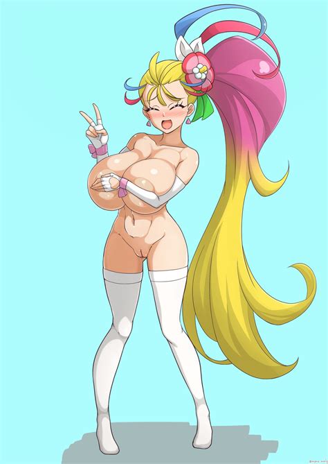 Rule 34 1girls Blonde Hair Blue Hair Blush Blushing Boots Closed Eyes Cure Summer Earrings