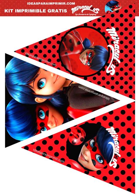 Kit de cumpleaños de miraculous ladybug imprimible gratis incluye