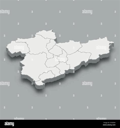 3d Isometric Map Central Anatolia Region Of Turkey Isolated With