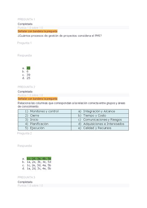M Todos Y T Cnicas Para La Administraci N De Proyectos Examen Tercer