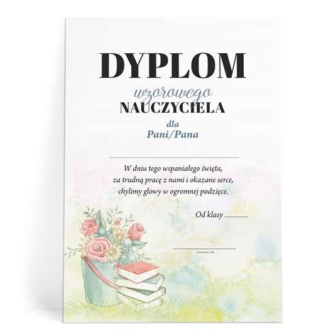 DYPLOM dla NAUCZYCIELA PODZIĘKOWANIE personalizacj 11487932698