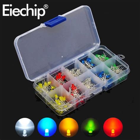 Pcs Pcs Mm Mm Led Diode Assorted Kit White Green Red Blue