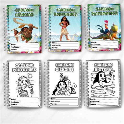Capas De Caderno Tema Moana Maura CRISTINA Pereira Hotmart