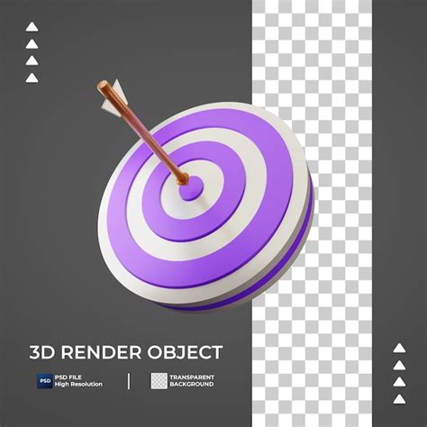 Ícone de seta de alvo 3d PSD Premium