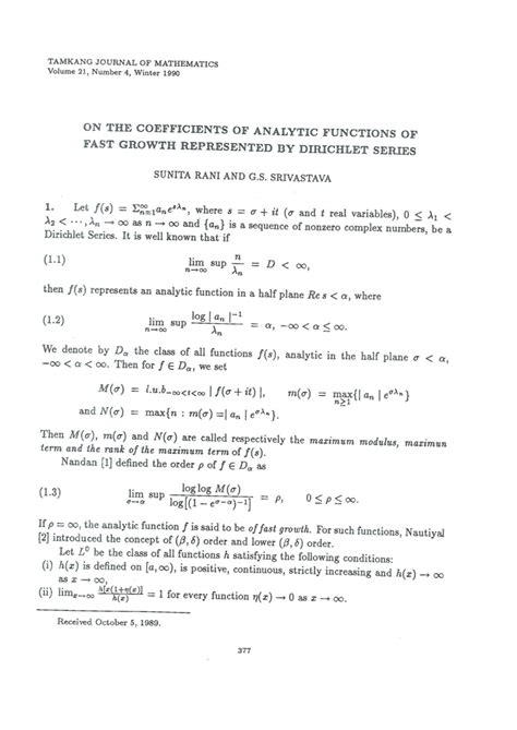 pdf on the coefficients of analytic functions of fast growth represented by dirichlet series