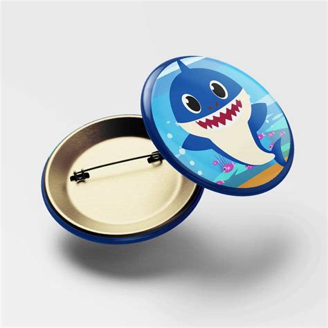 Bottom Baby Shark Button 3 5 Cm Broche Alfinete Elo7