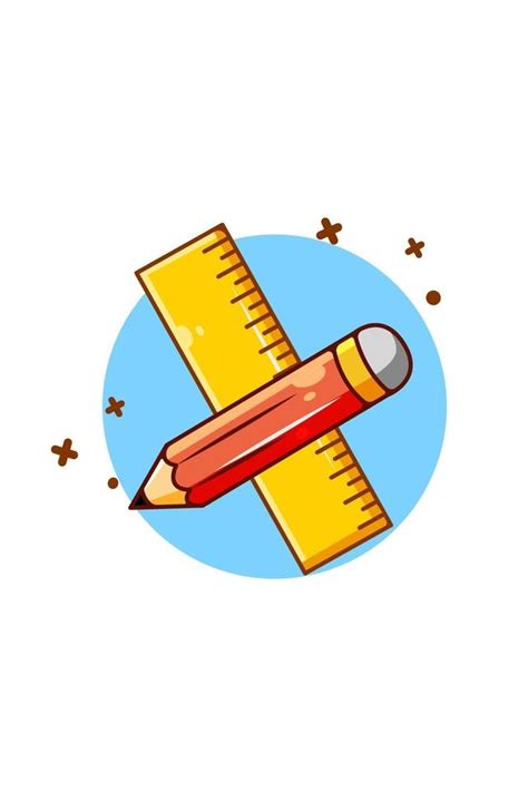 reglas con lápiz para la ilustración de dibujos animados de la escuela