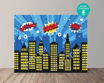 Fondo Imprimible Y Descargable De Superh Roes Comic Silueta Ciudad