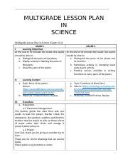 Printable Multigrade Lesson Plan Template