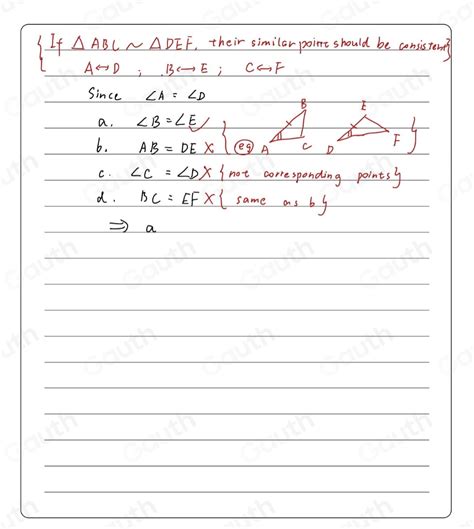 solved triangle abc is dilated to form new triangle def if angle a is congruent to a ged what