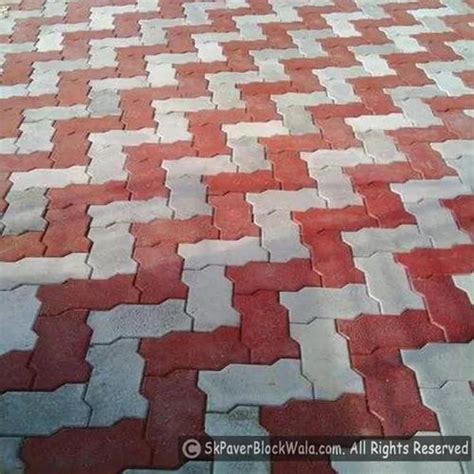 Zig Zag Grey M40 Concrete Paver Blocks At 80mm Thickness For Pavement