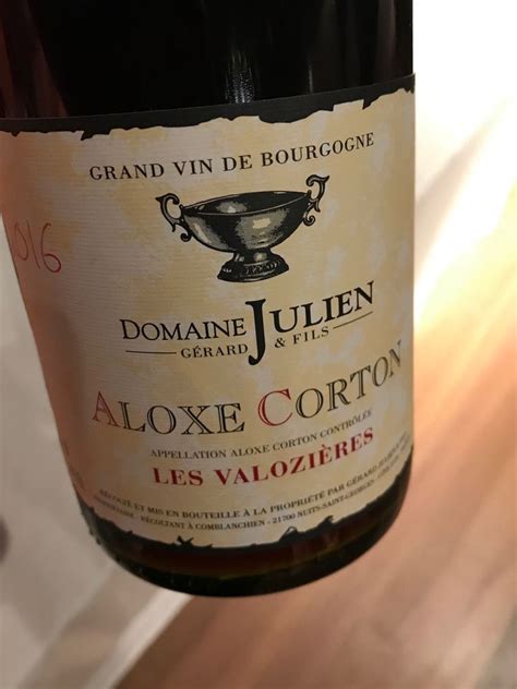 2015 Domaine Gérard Julien et Fils Aloxe Corton Les Valozières France