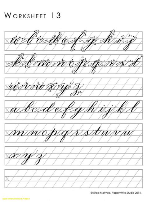 Cursive Handwriting Alphabet Printable Alphabetworksheetsfree