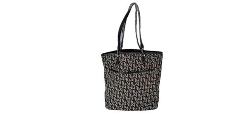 Cabas Dior En Toile Bleue Noir Ref Joli Closet