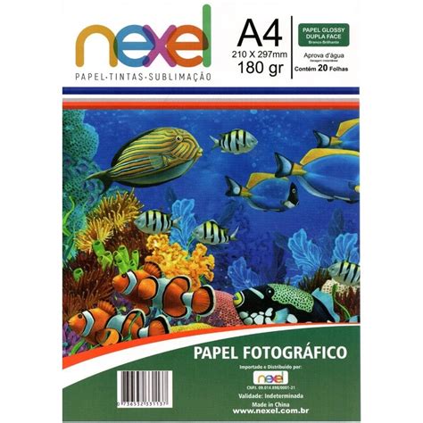 Papel Fotográfico A4 Glossy Dupla Face 20 Folhas 180gr Shopee Brasil