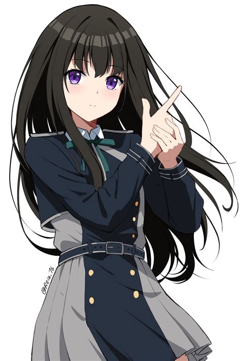 Anime Anime Girls Lycoris Recoil Inoue Takina Long Hair Black Hair Solo
