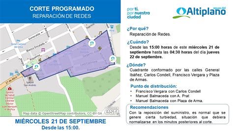 Aguas Del Altiplano On Twitter Pica Por Obras De Mejoramiento Hoy