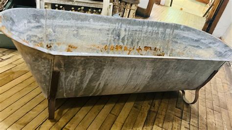 Large Zinc Bathtub Galvanized Tub Cowboy Photography Prop Retail