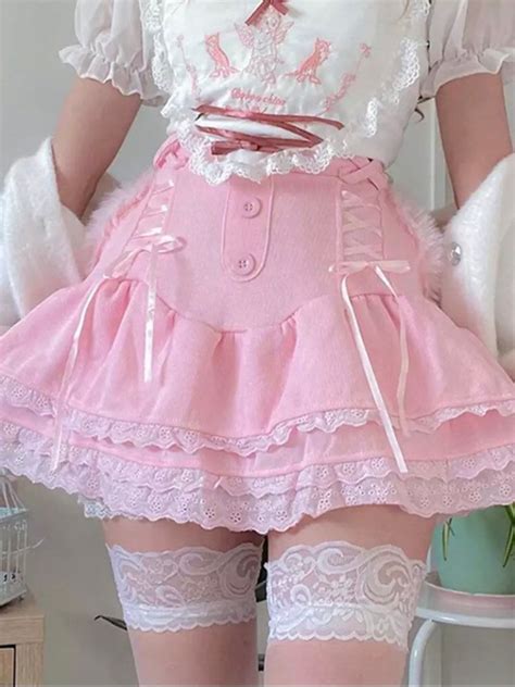 Coquette Pink Cascading Kawaii Skirt Etsy Australia
