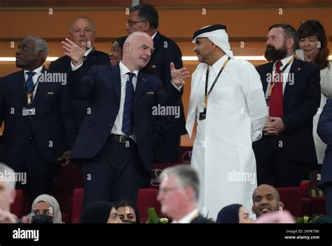 FIFA President Gianni Infantino Left And Sheikh Khalid Bin Khalifa
