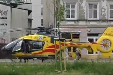 Wybuch gazu na Piłsudskiego w Łodzi Na ulicy wylądował śmigłowiec LPR