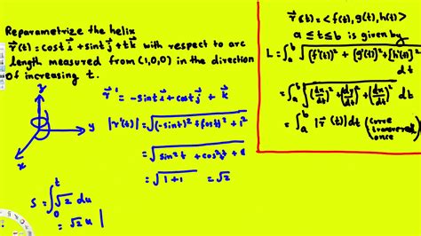 parametrize a curve with respect to arc length vector calculus youtube