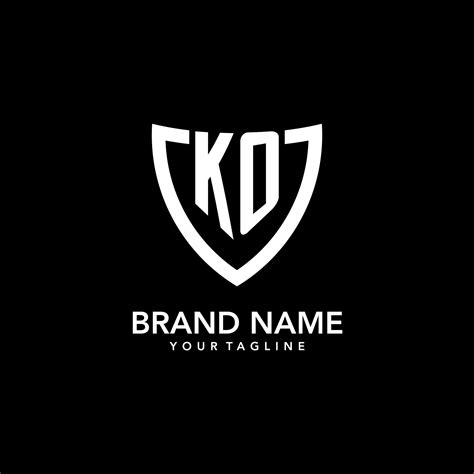 KO Monogram Initial Logo With Clean Modern Shield Icon Design 15443043