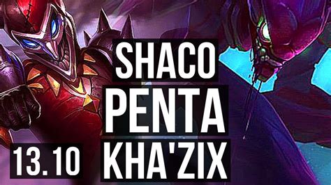 SHACO Vs KHA JNG Penta 1 4M Mastery 300 Games KR Diamond 13