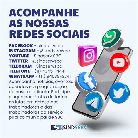 Acompanhe O Sindserv Em Nossas Redes Sociais Sindserv Sbc