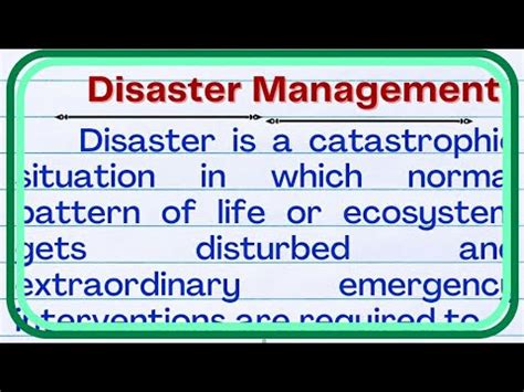 Disaster Management Essay In English Essay On Disaster Management