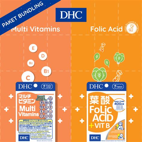 Paket Bundling DHC Multi Vitamins Dan DHC Folic Acid Vit B Lazada