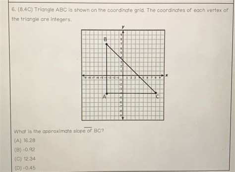 Solved 6 8 4C Triangle ABC Is Shown On The Coordinate Grid The