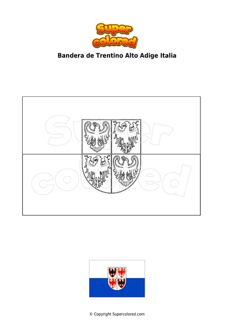 Dibujo Para Colorear Bandera De Trentino Alto Adige Italia