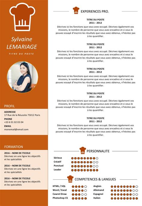 CV restauration hôtellerie