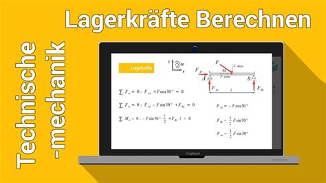 Lagerkräfte Berechnen mit Summe der Kräfte und Momente Statik