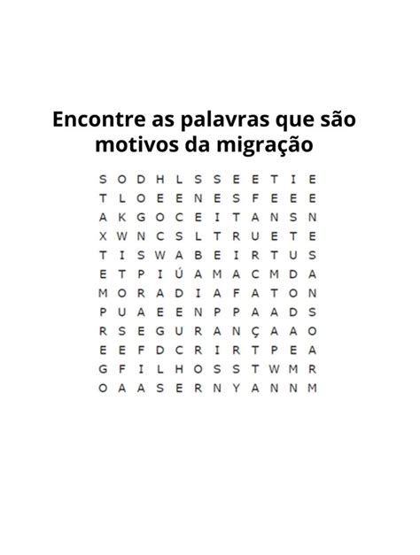 Atividades sobre Migração Ideias divertidas e didáticas PDF