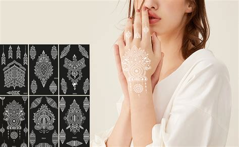 Amazon XMASIR 12 Sheets Henna Tattoo Stencils Glitter Airbrush