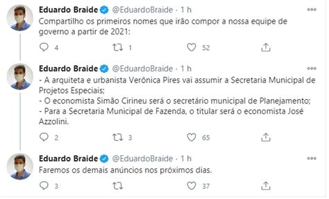 Eduardo Braide Anuncia Os Primeiros Nomes Para Compor Sua Equipe De