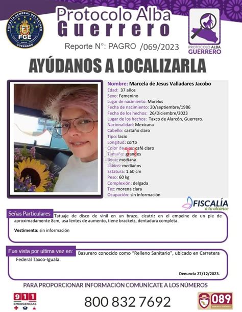 Emite FGE fichas de búsqueda en Taxco de Alarcón El miércoles se
