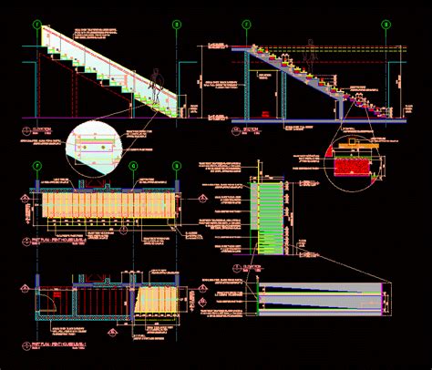 Detalle De La Escalera En Dwg Librer A Cad