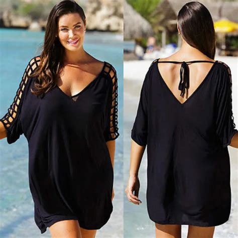 2017 Womens Swimwear Beachwear Women Black Bikini Cover Up Beach Wear Cover Up Kaftan Ladies
