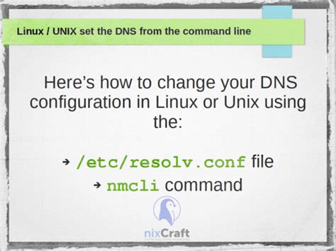 Linux UNIX Set The DNS From The Command Line NixCraft
